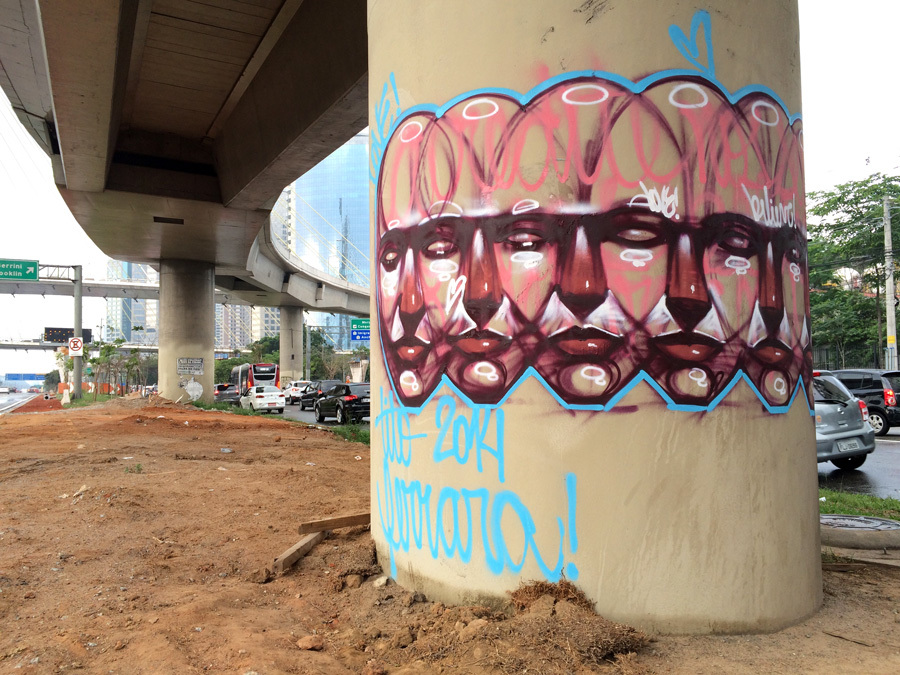O graffiti de Tito Ferrara em sua nova exposição chamada de Believe in ...